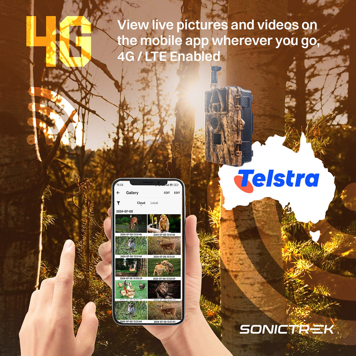 Sonictrek Fast Trigger 4K Cellular Trail and Game Camera 4G Telstra Co – Sonictrek Australia ...